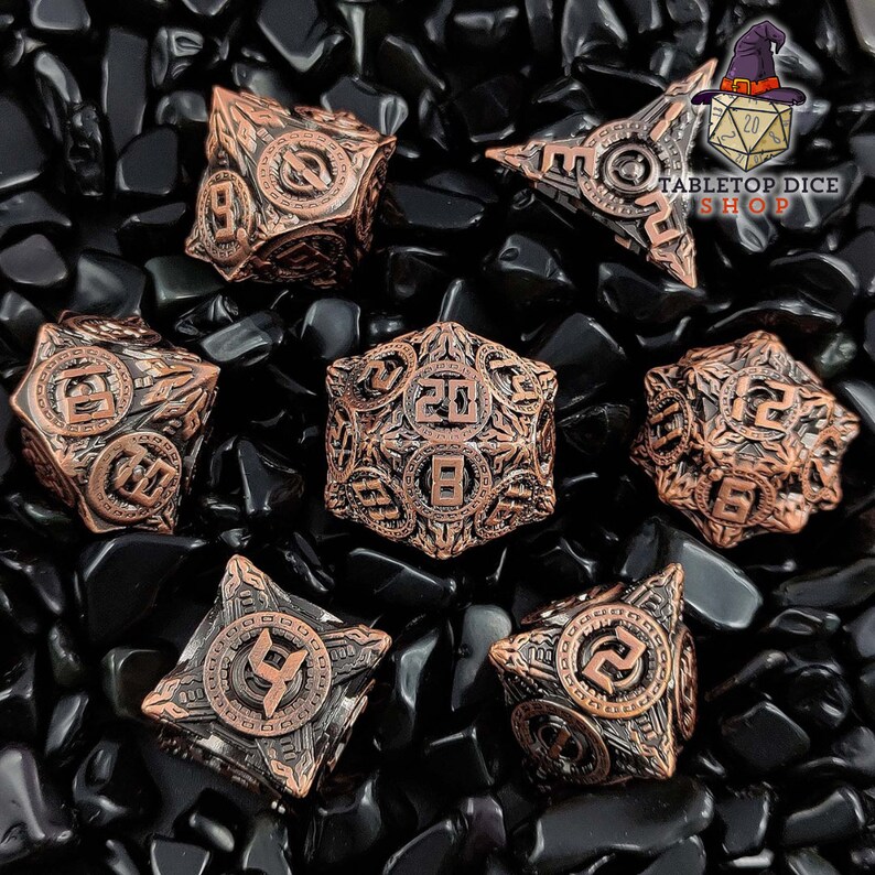 Ancient Metal DND Dice Set Medieval War DND Dices Dragon's Eye D&D ...