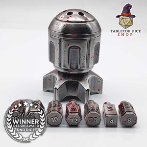 DND Rocket Dice Set Metal DND Dice Spinner Holder D20 D12 D10 D8 D6 D4 ...