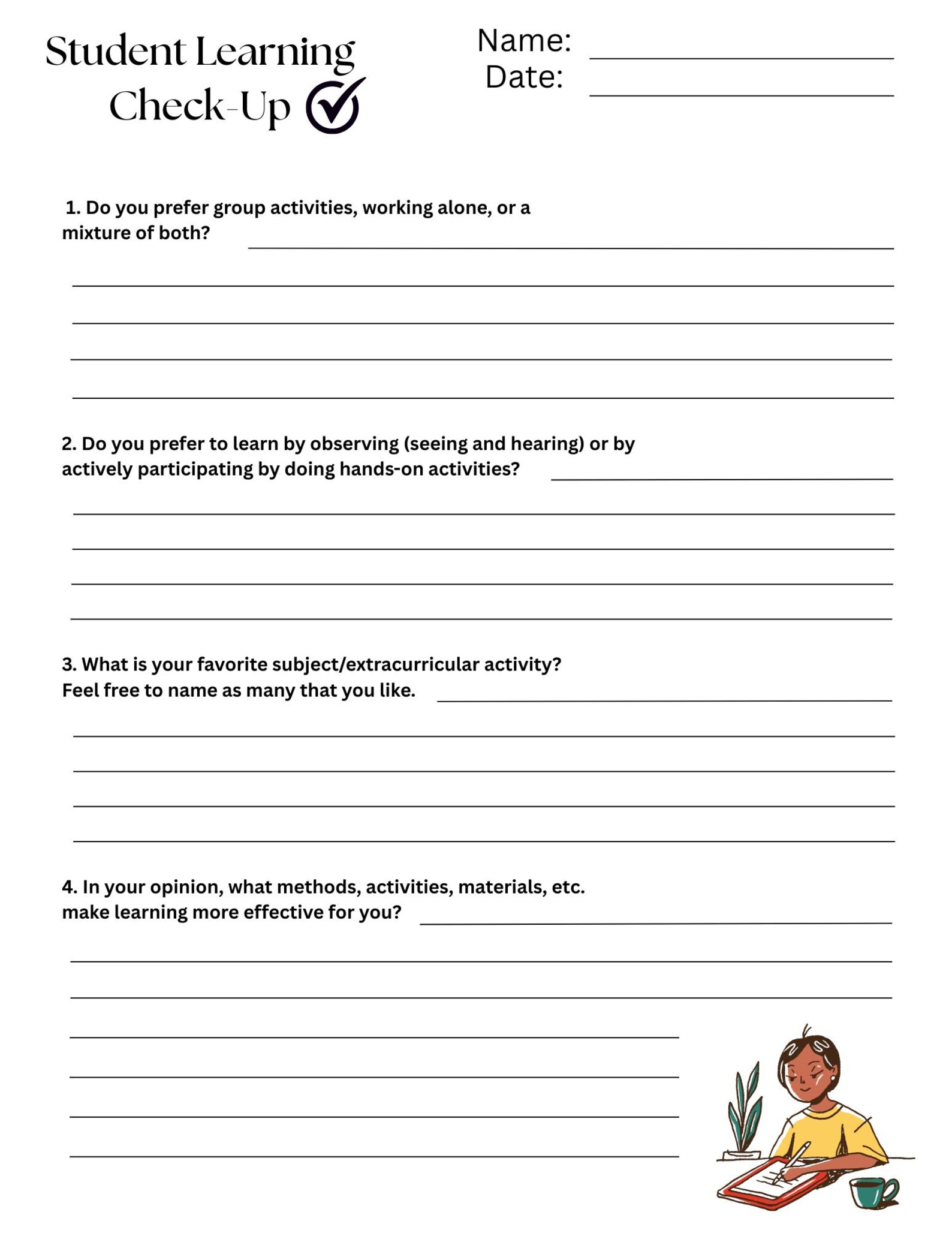 Printable Student Learning Style Worksheet | for Classroom & Homeschool ...