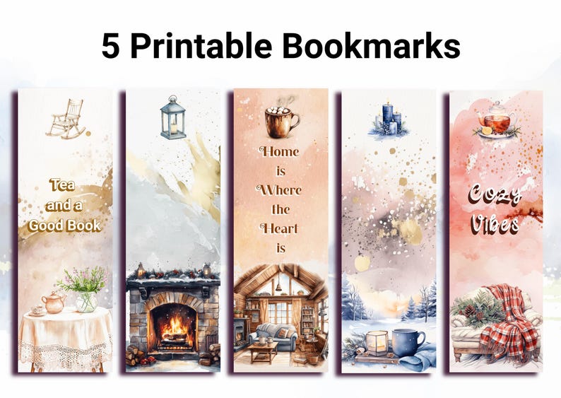 Cozy Vibes Bookmark Collection | Printable Digital Bookmarks | Perfect ...