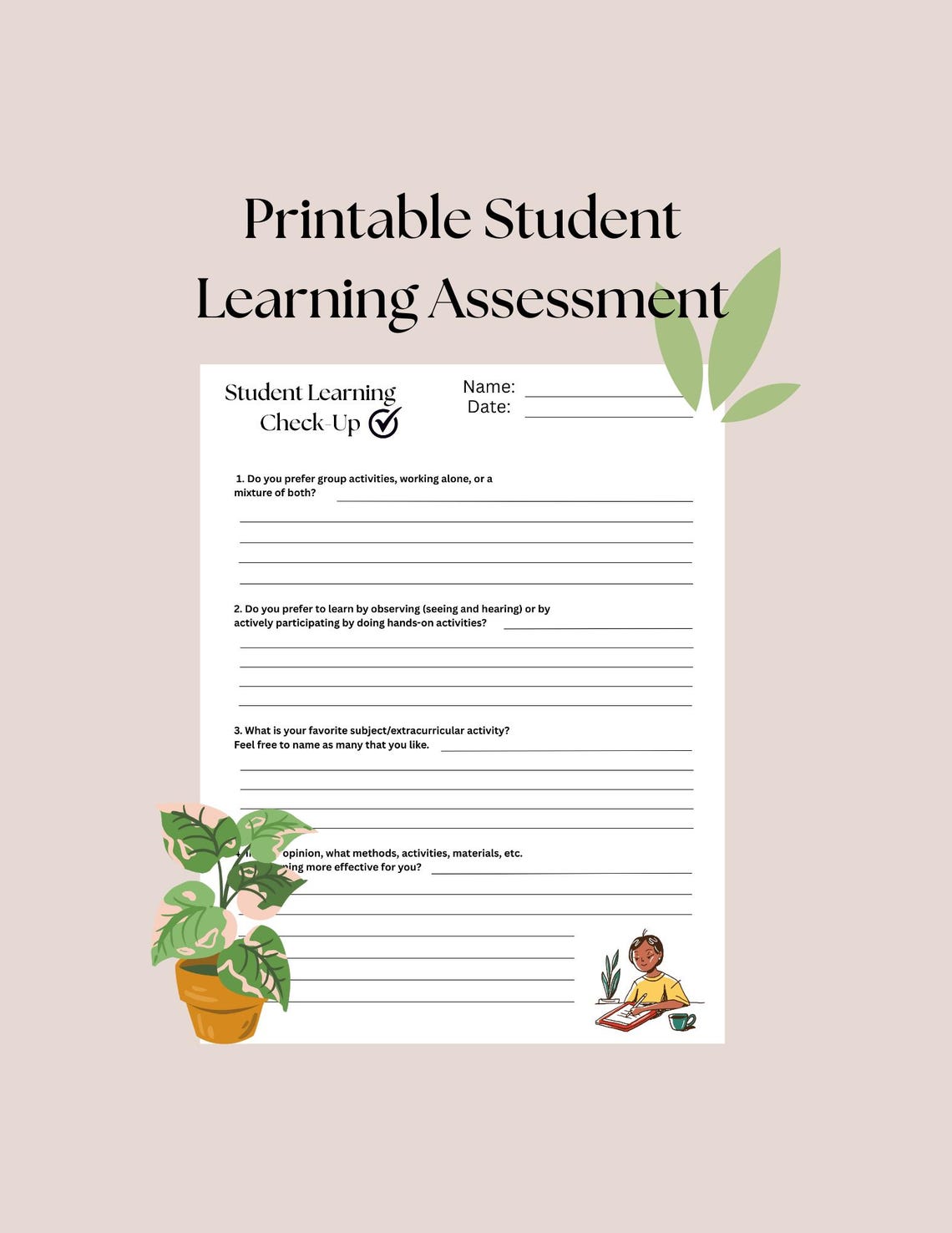Printable Student Learning Style Worksheet | for Classroom & Homeschool ...