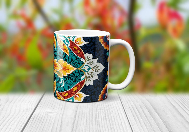 Malaysian Authentic Batik Style Mug Batik Design, Batik Art 11oz, 15oz ...
