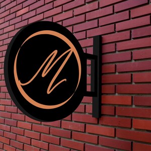 Custom Round Blade Sign: Stainless Steel Outdoor Hanging Sign - Etsy