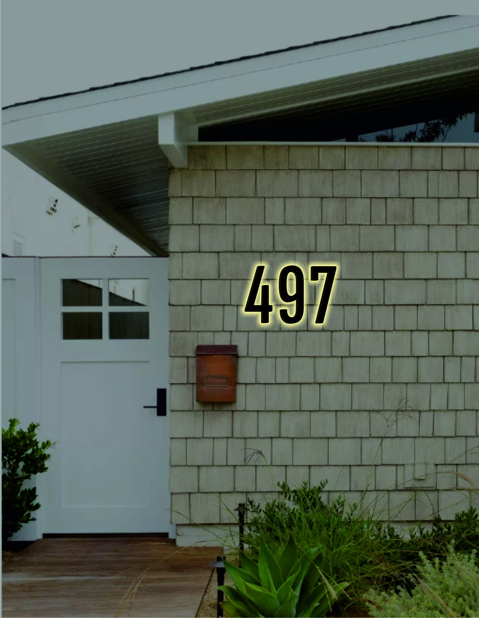Led House Numbers 3D Metal House Numbers Led Address Sign Address Light ...