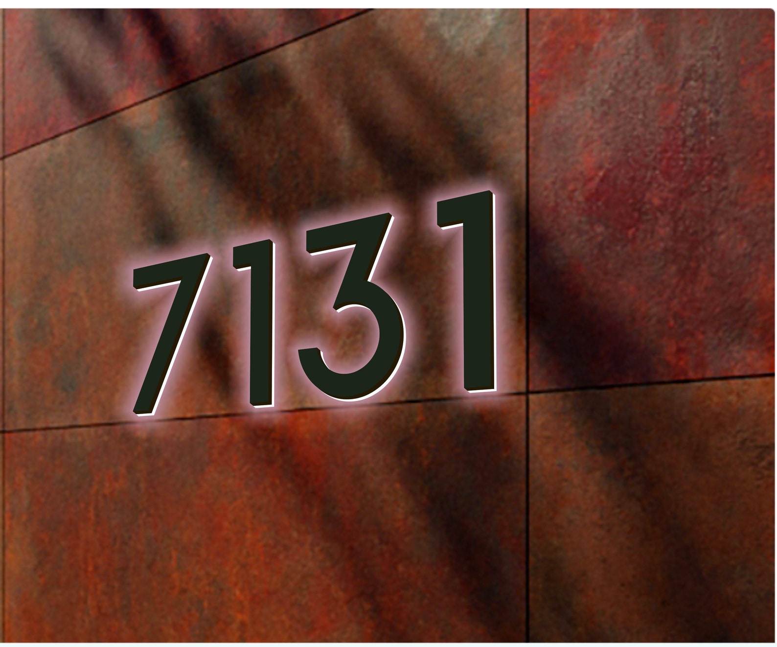 Led House Numbers 3D Metal House Numbers Led Address Sign Address Light ...