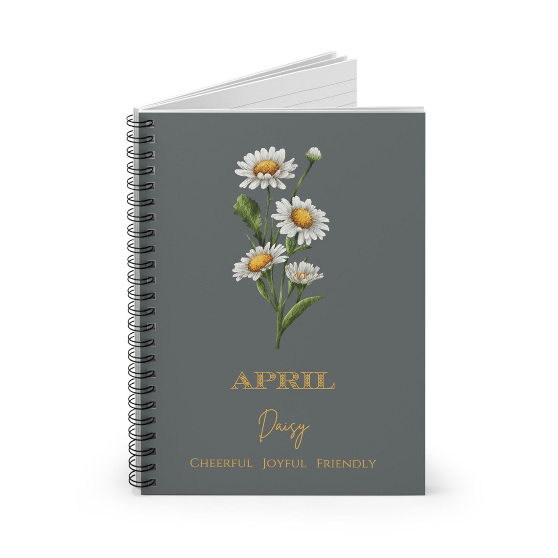 April Birth Flower Notebook, Daisy Floral Journal, Botanical Notebook ...