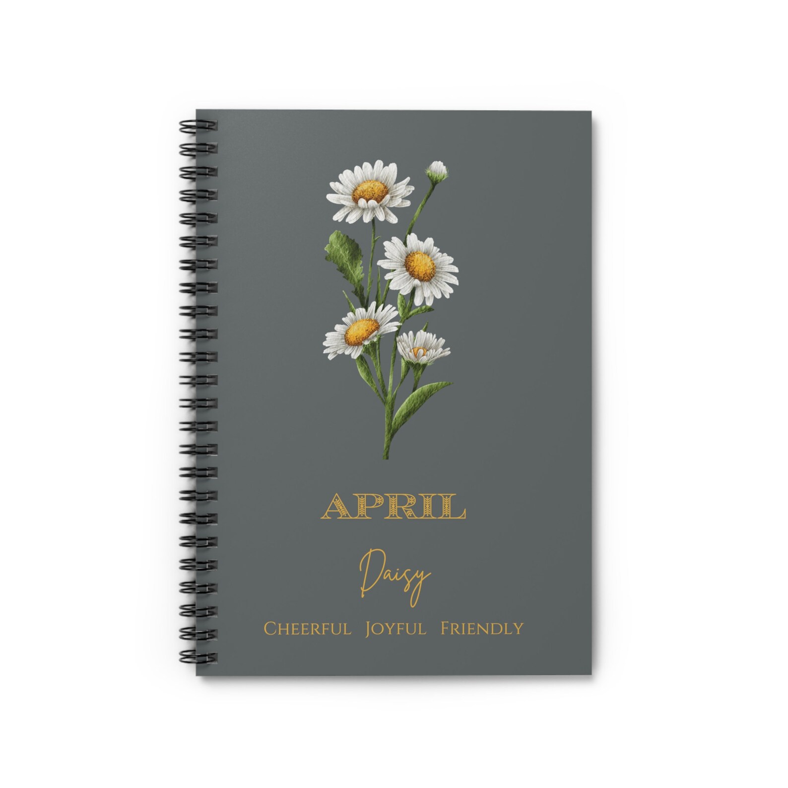 April Birth Flower Notebook, Daisy Floral Journal, Botanical Notebook ...