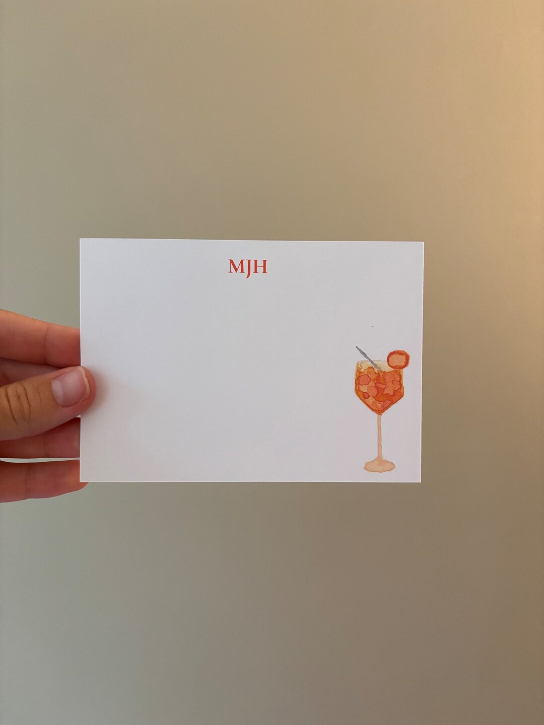 Personalized Orange Aperol Spritz Stationery | Custom Water Color ...
