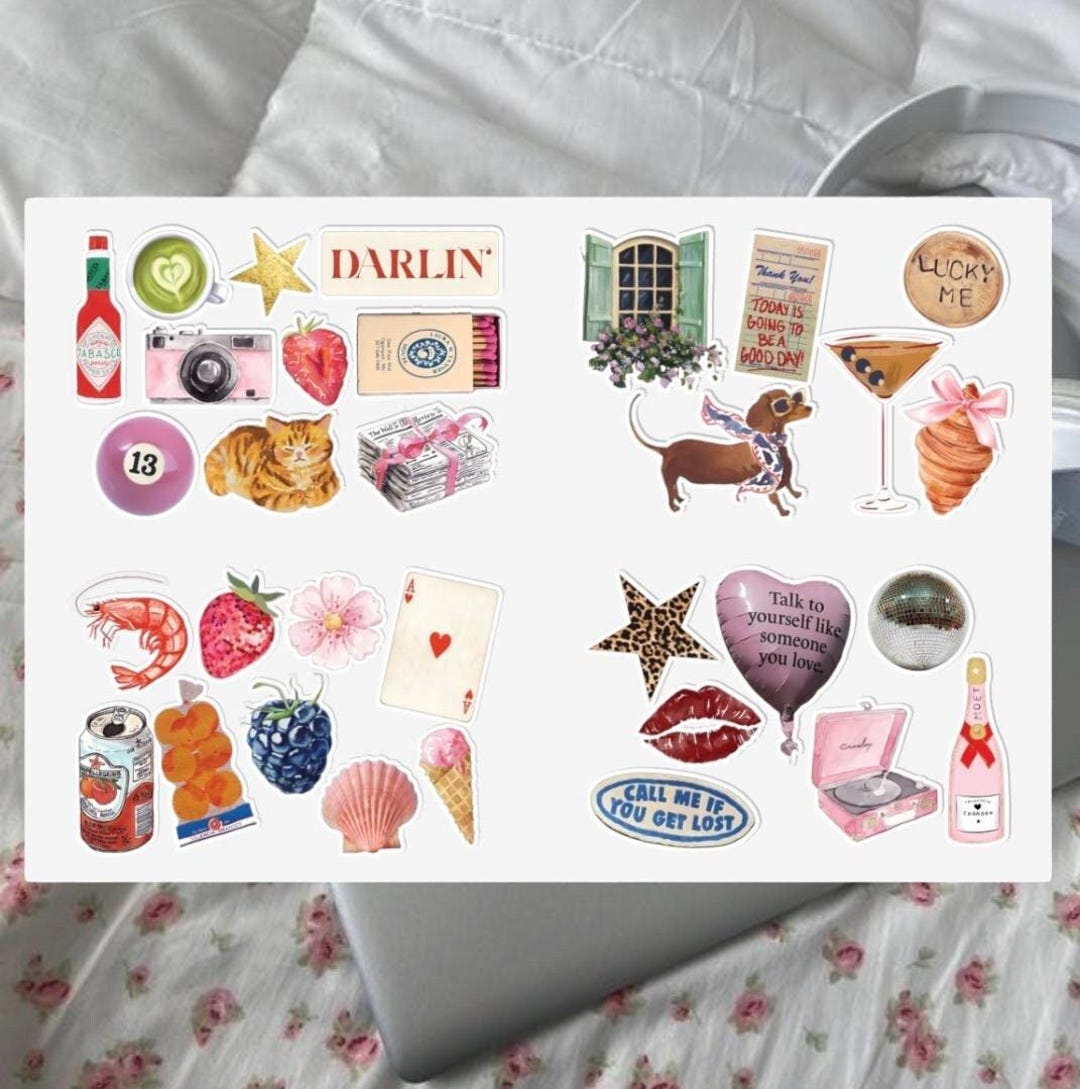 Aesthetic Pinterest Sticker Set, Laptop, Bullet Journal Sticker Bundle ...
