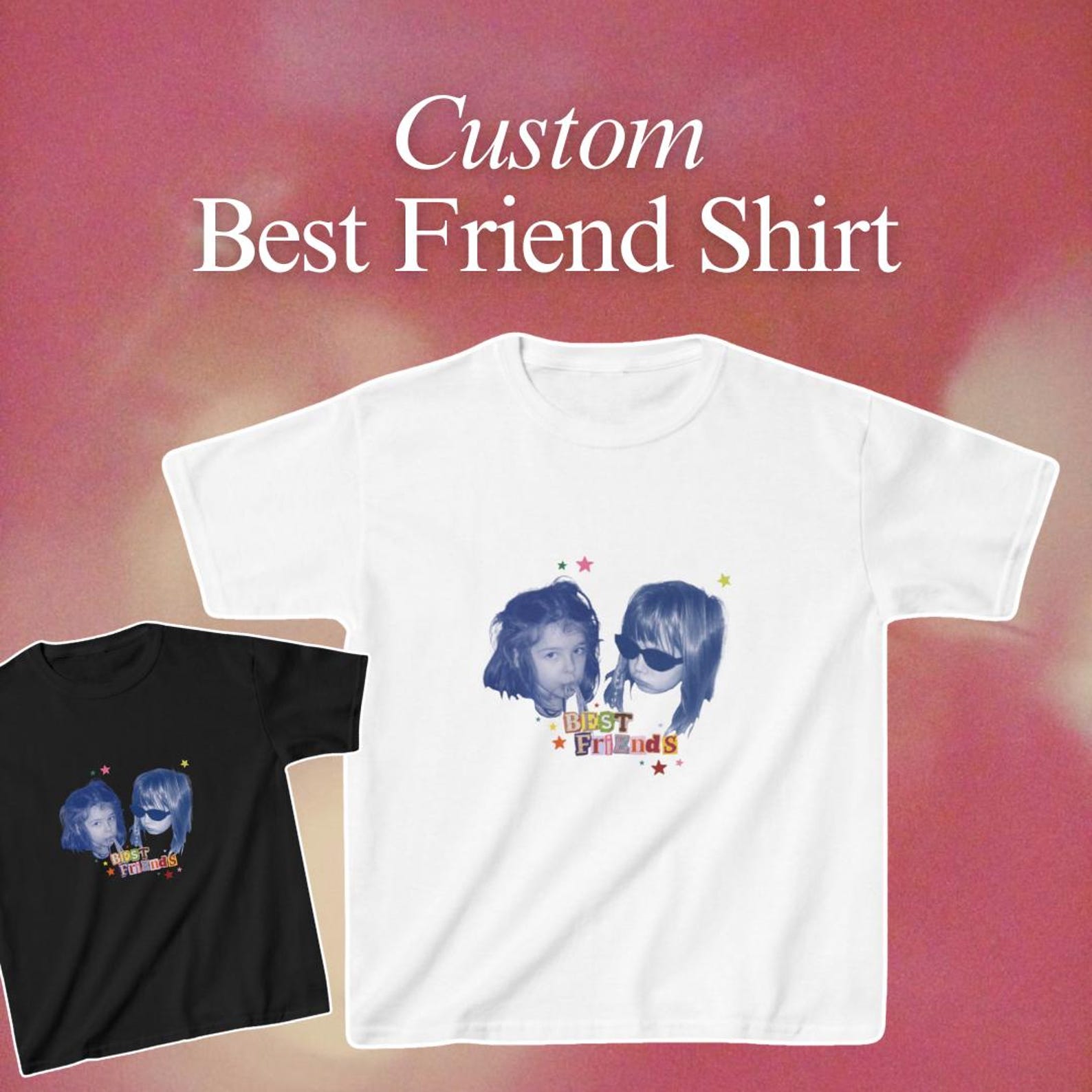 Custom 90s Vintage Besties Bffs Baby Tee Shirt, Custom Your Own Idea ...