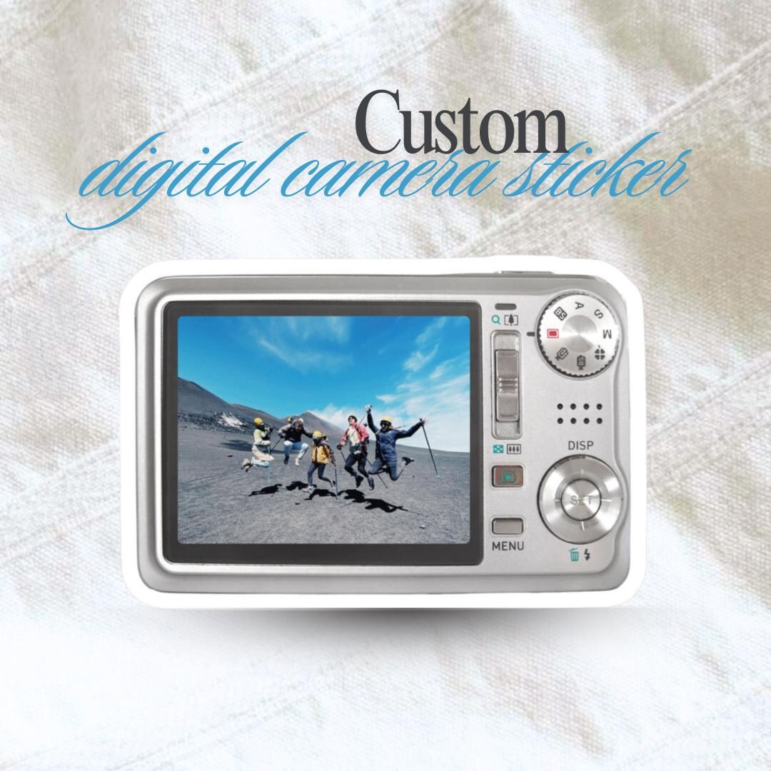 Custom Digital Camera Die-cut Sticker, Perfect for Photo Lovers, Laptop ...