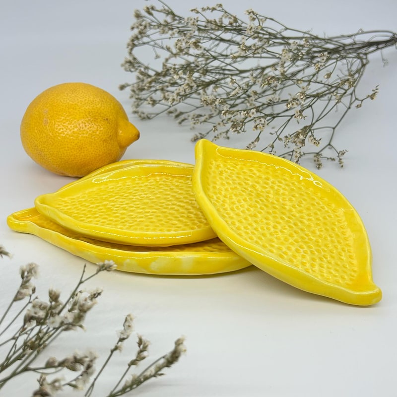 Ceramic Lemon Plate - Etsy