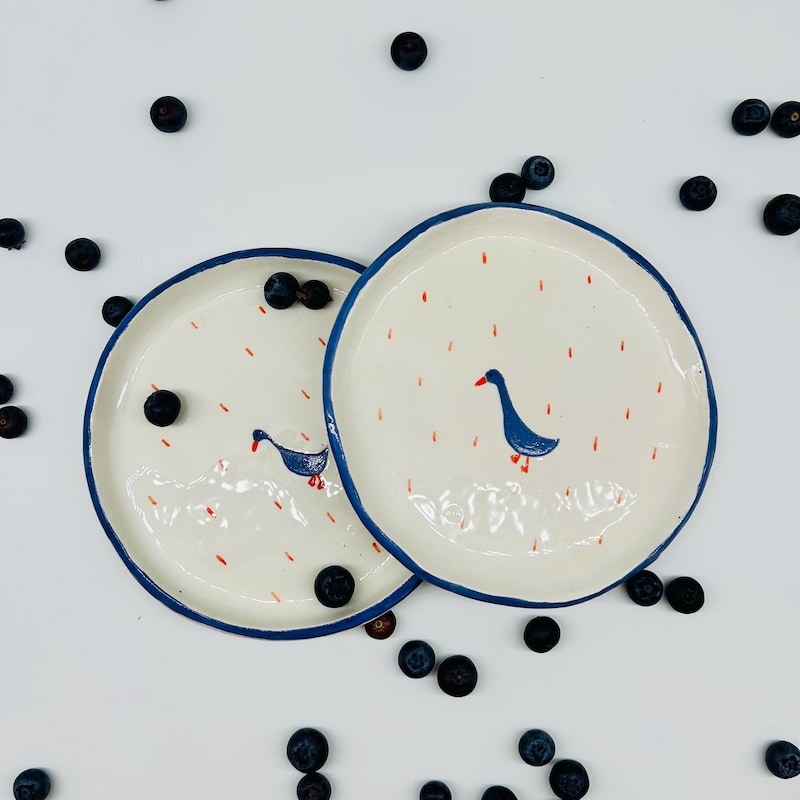 Ceramic Plate Illustrated - Etsy New Zealand