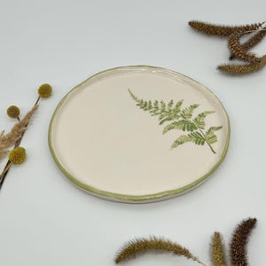 Handmade Ceramic Plate – Fern Leaf Design – Botanical Dinnerware ...
