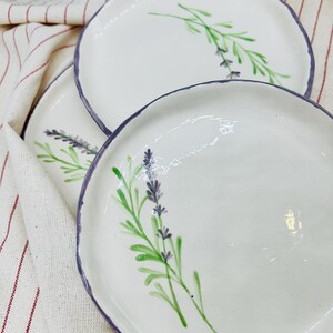 Handmade Ceramic Dish – Lavender Design – Botanical Pottery – Rustic ...