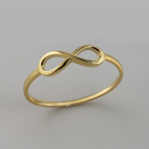 Elegant Gold Infinity Ring: Minimalist 10K or 14K Symbol Band - Etsy
