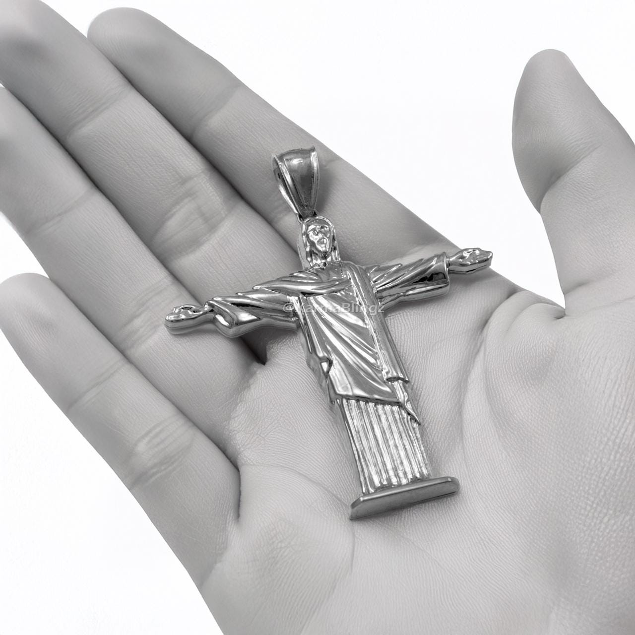 Sterling Silver Jesus Christ the Redeemer Cross Pendant – Men's Rio ...
