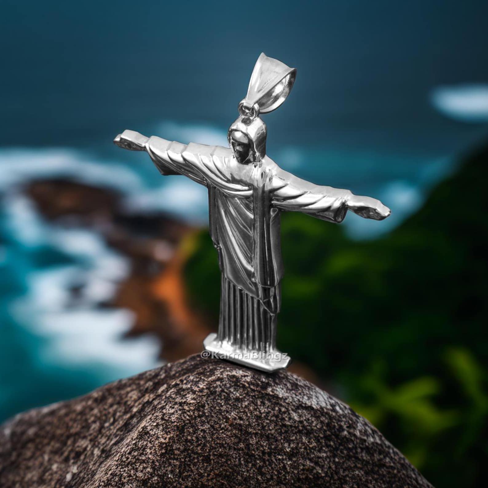 Sterling Silver Jesus Christ the Redeemer Cross Pendant – Men's Rio ...