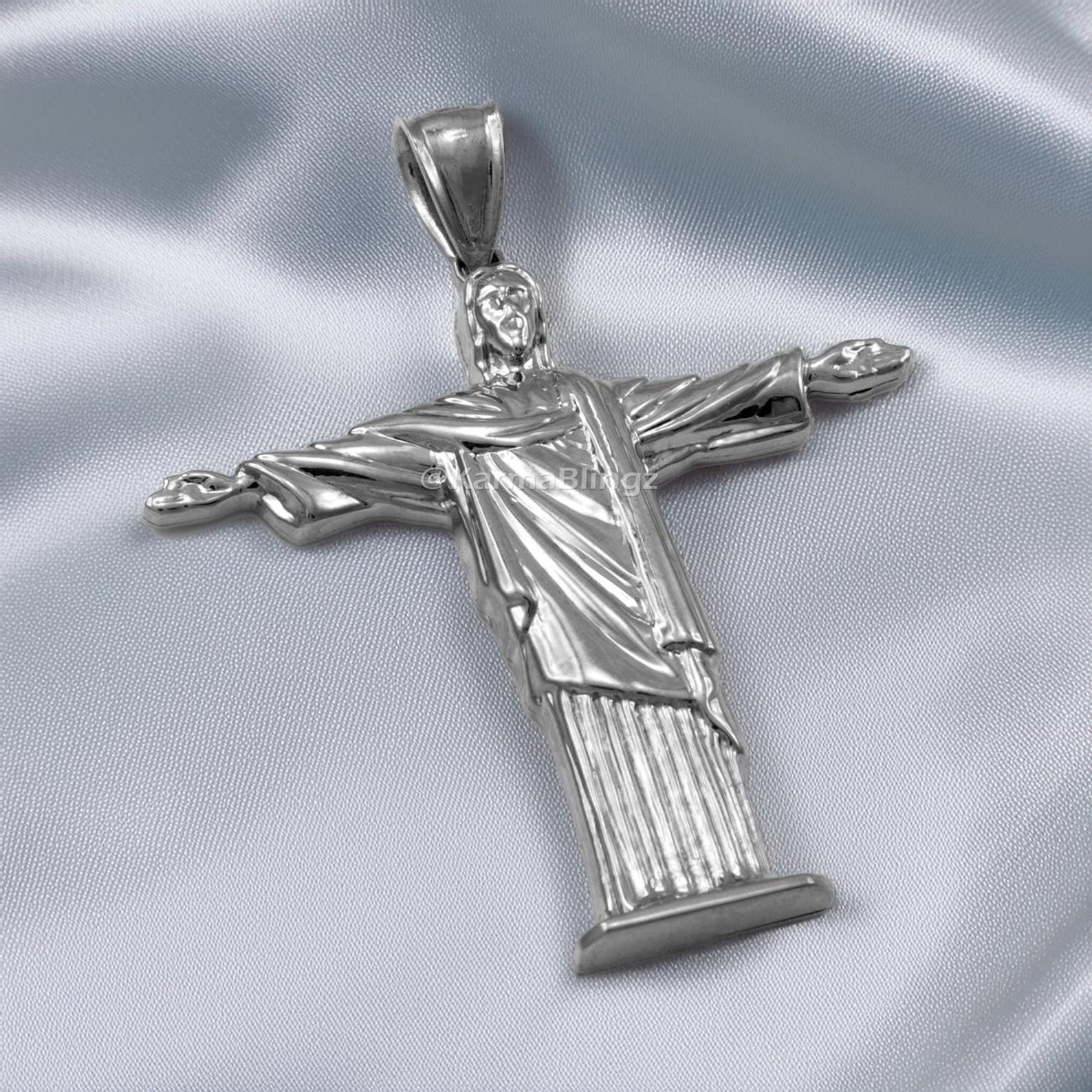 Sterling Silver Jesus Christ the Redeemer Cross Pendant – Men's Rio ...