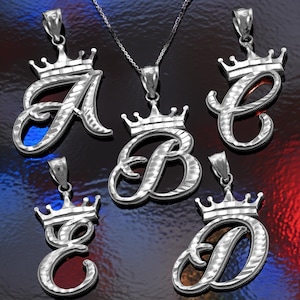 Sterling Silver Cursive Initial Letter Pendant Necklace | Handmade ...