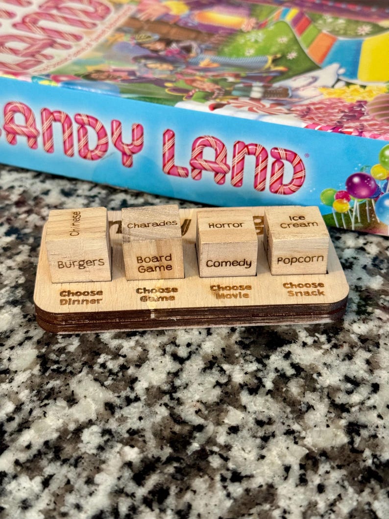 Engraved Wooden Family Night Dice Set: Fun Game Night - Etsy