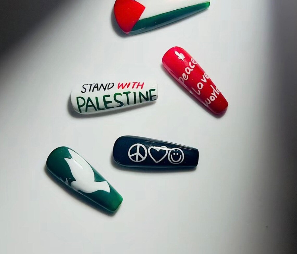 Handmade Palestine Acrylic Press on Nails - Etsy