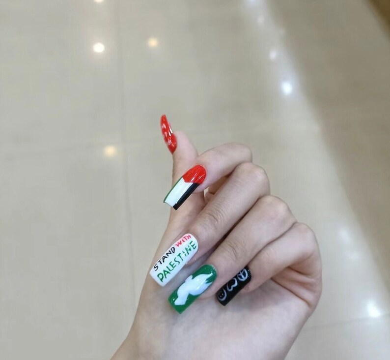 Handmade Palestine Acrylic Press on Nails - Etsy