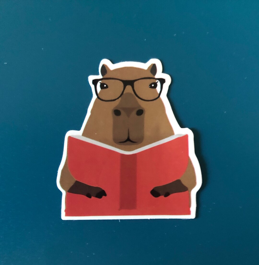 Capybara Reading a Book Sticker Capybara Reading Capybara - Etsy Canada