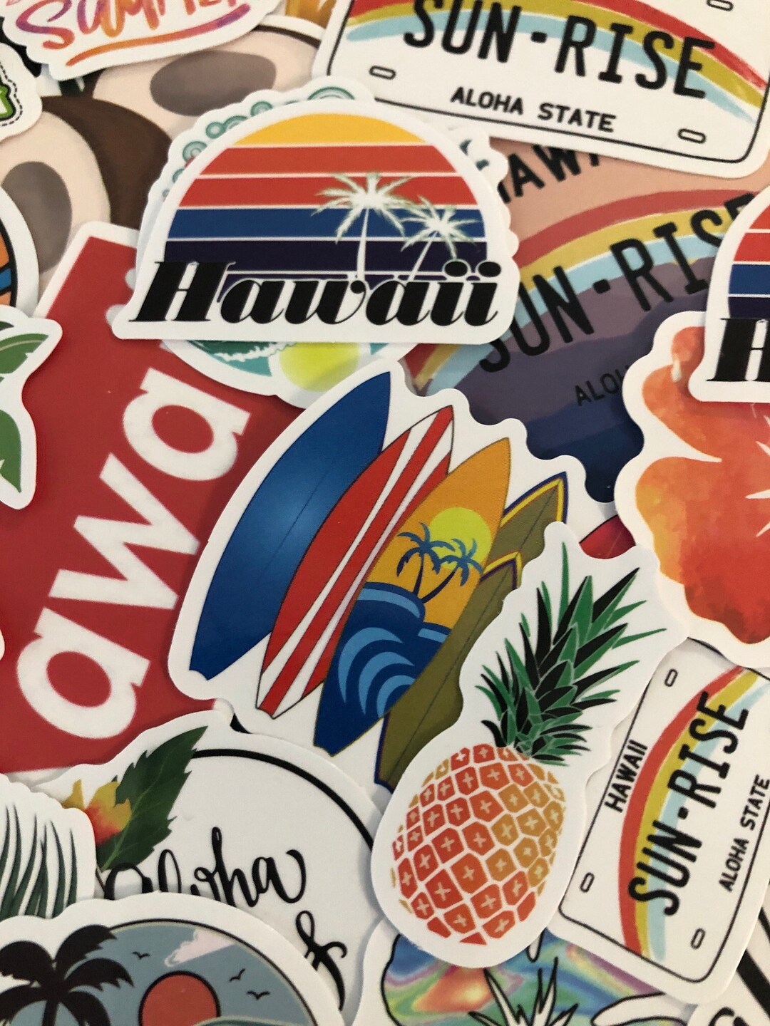 12 Hawaii Sticker Pack Assorted Vinyl Decal Hawaii Vacation - Etsy