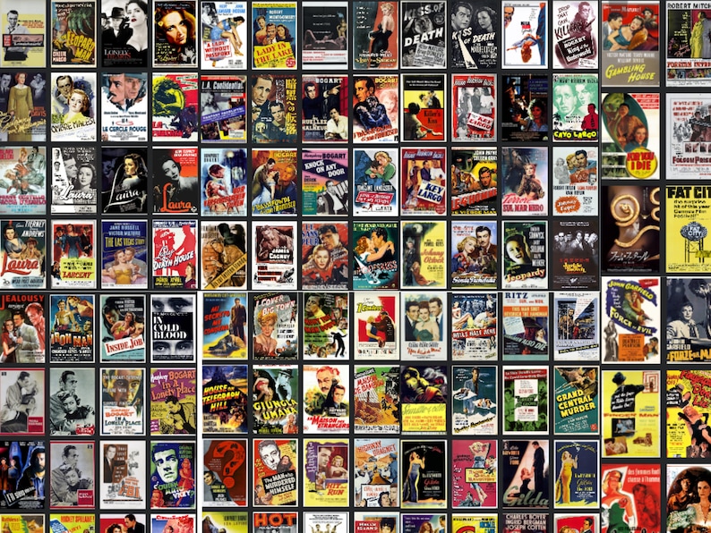 410 Film Noir Movie Posters Collection | 300 PPI DPI | Retro Vintage ...