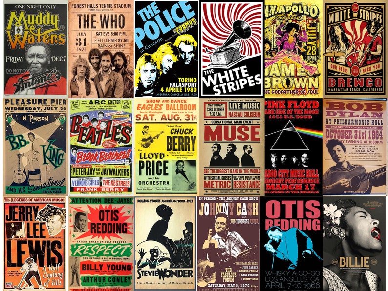 HIGH QUALITY Concert Poster 274 PIECES | Digital Item | 3400 X 5100 ...
