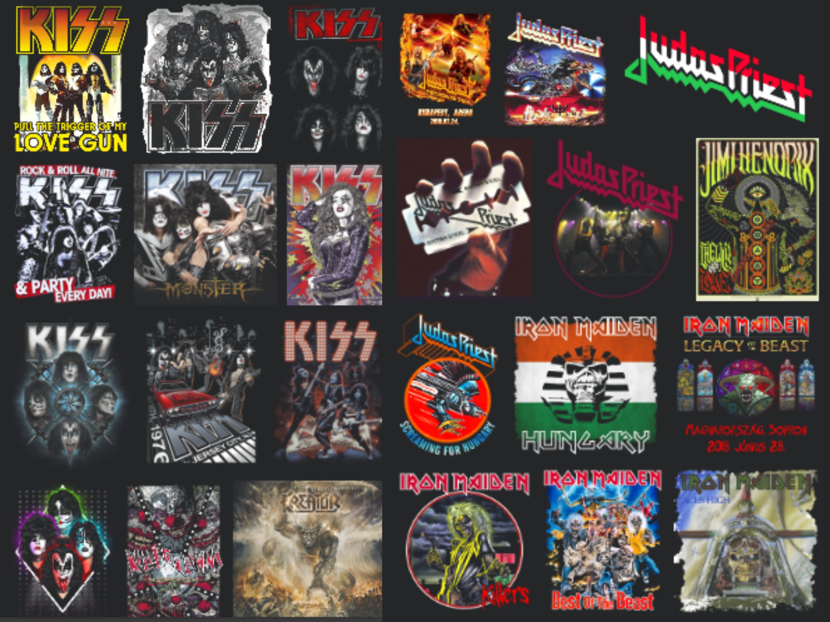 587 High Quality Rock Band Digital Prints Designs | 300 DPI PPI | for T ...