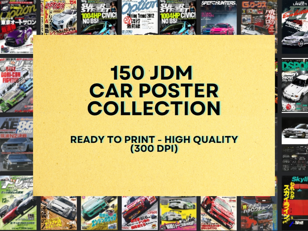 150 High Quality JDM Car Poster | 300 PPI Digital Download | Retro ...