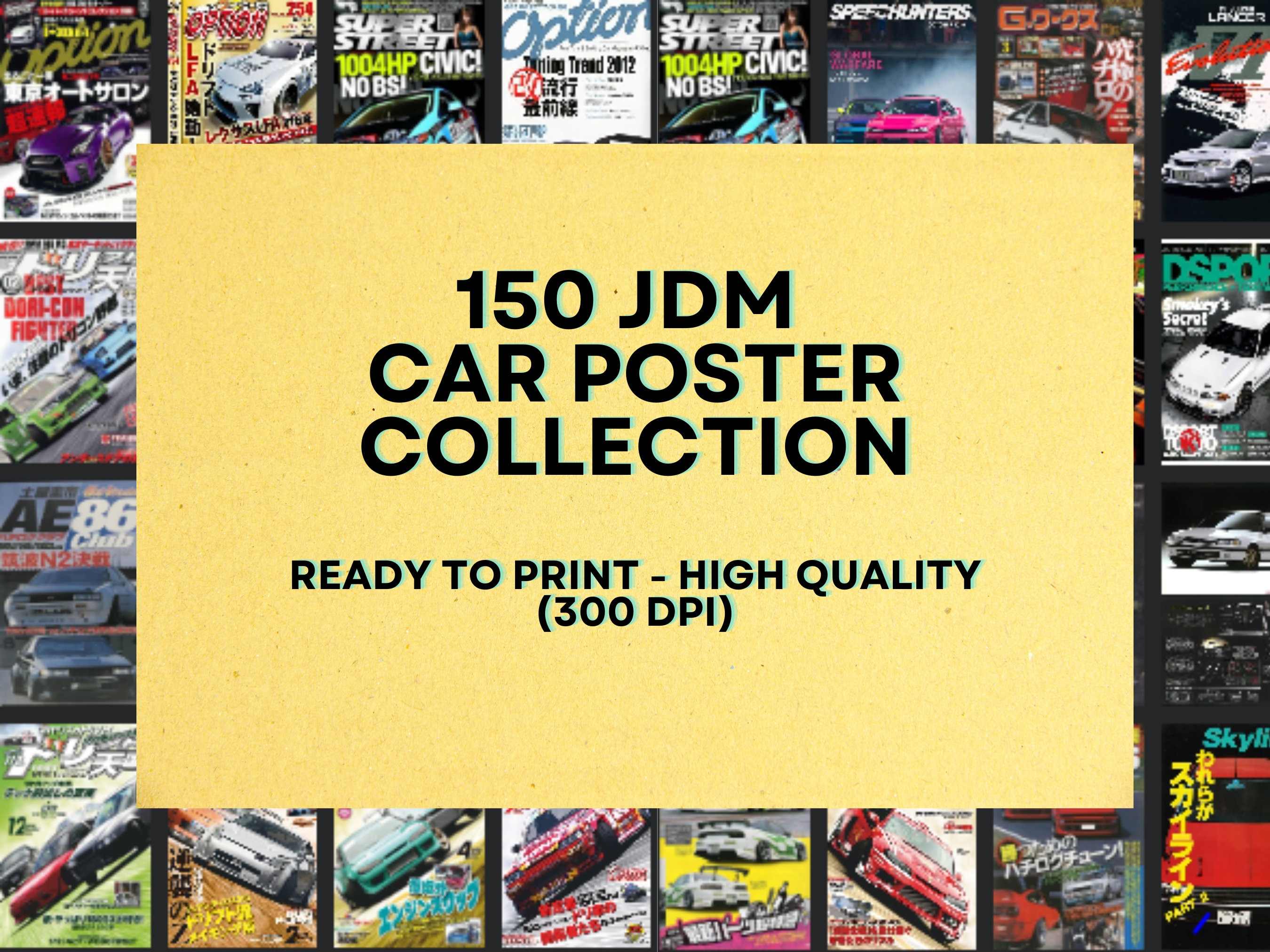 150 High Quality JDM Car Poster 300 PPI Digital Download Retro ...
