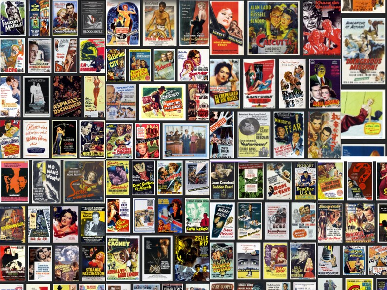 410 Film Noir Movie Posters Collection | 300 PPI DPI | Retro Vintage ...