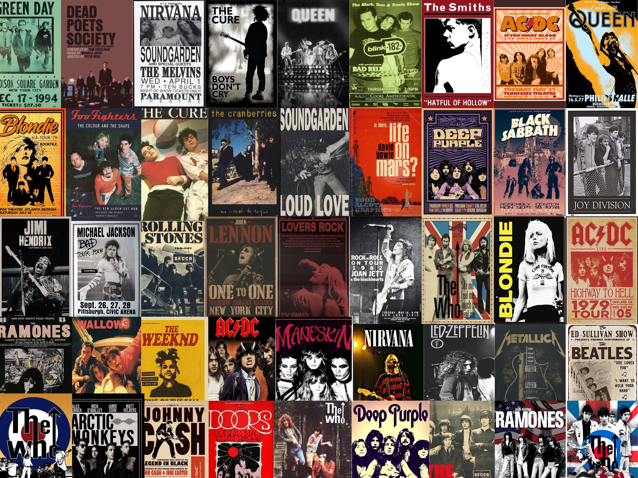 HIGH QUALITY Concert Poster 274 PIECES | Digital Item | 3400 X 5100 ...