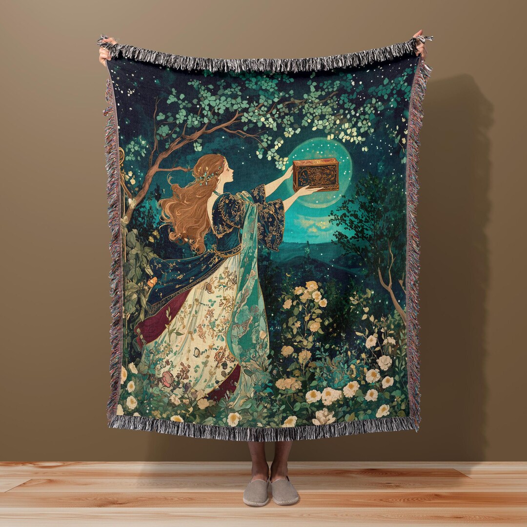 Pandora's Box Blanket, Greek Mythology Woven Blanket,temptation,woven ...