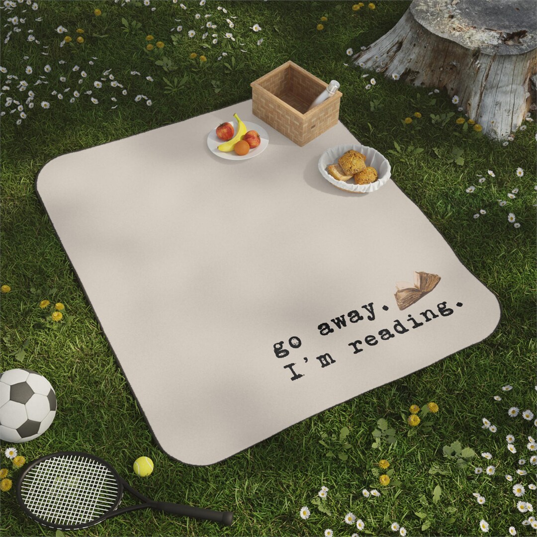 Go Away I'm Reading Picnic Blanket, Book Blanket, Book Nook ...