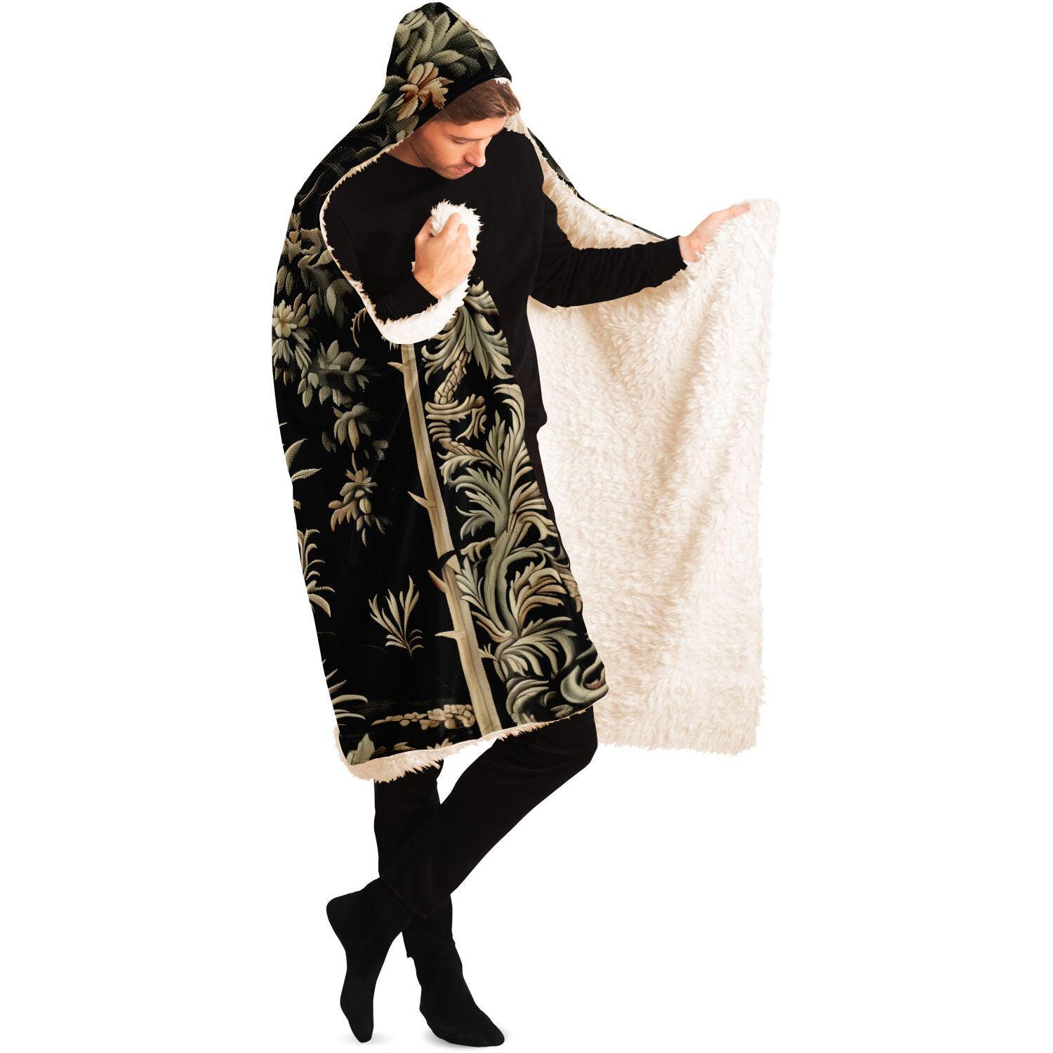 Dragon Hooded Blanket, Medieval Decor, Morris Inspired, Cottagecore ...