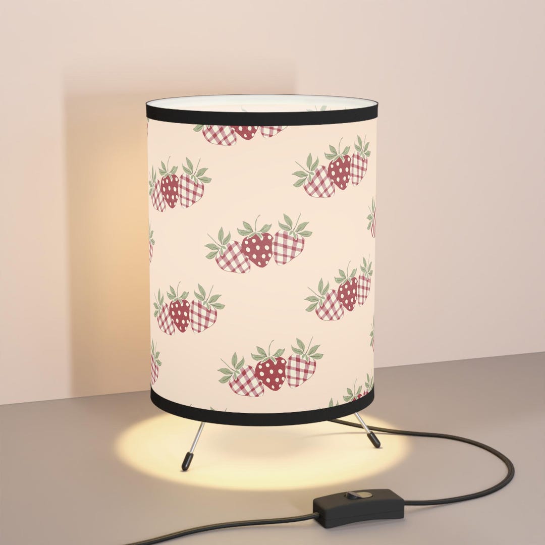 Strawberry Tripod Lamp, Coquette Lamp, Coquette Room Decor, Bedside ...