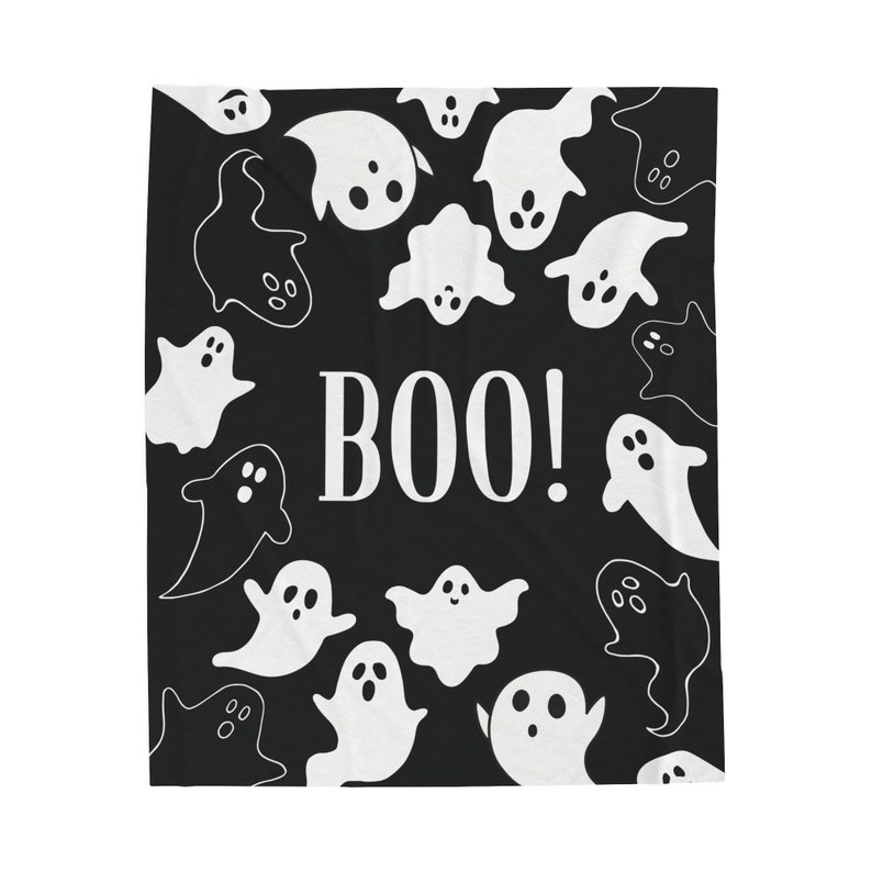 Ghost Boo! Halloween Velveteen Plush Blanket (ghost Blanket, Halloween ...