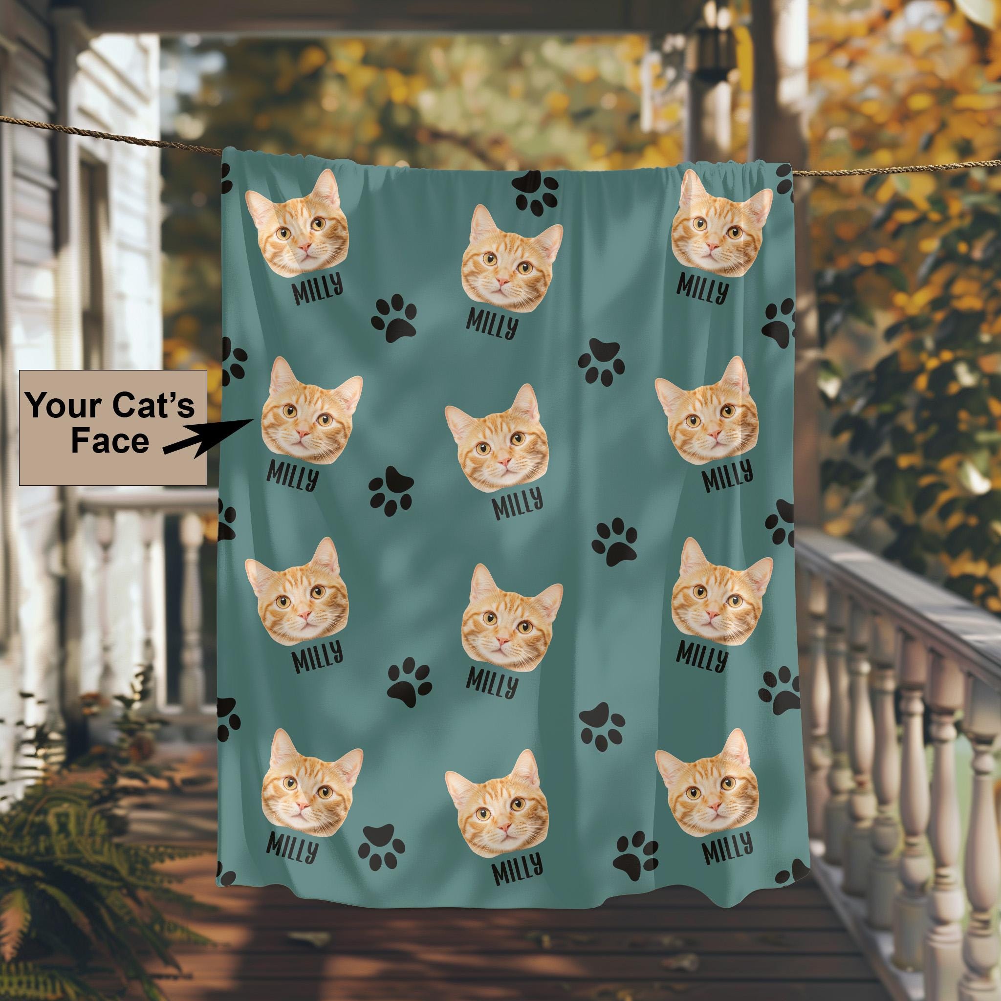 Personalized Cat Blanket,pet Photo Blanket, Custom Pet Blanket,custom ...