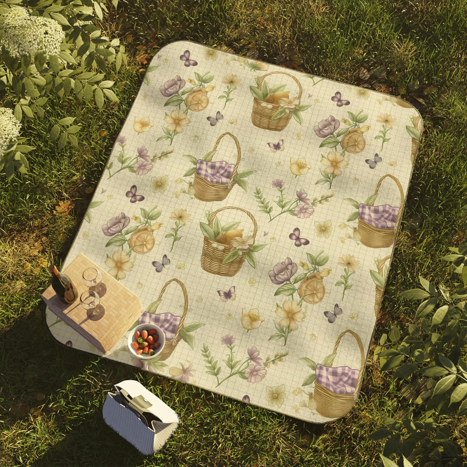 Picnic Basket Picnic Blanket, Pastel Blanket, Picnic Blanket, Picnic ...