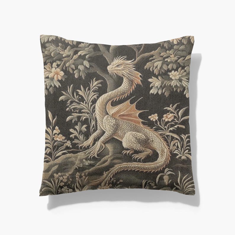 Medieval Dragon Pillow, Medieval Decor, Cottagecore, Fairycore ...
