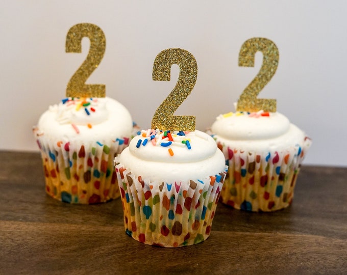 Two Cupcake Toppers, Two Food Picks, 2 Cupcake Toppers, 2nd Birthday ...