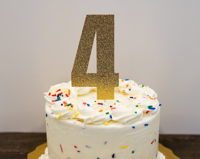 Cake Topper, Birthday Cake Toppers, 4th Fourth Birthday Cake Topper ...