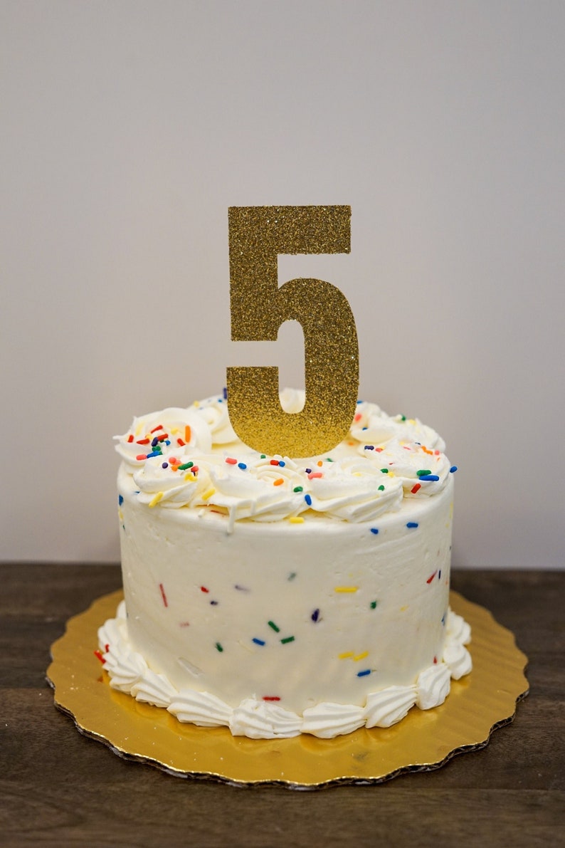 Glitter Number 5 Cake Topper, Fifth Birthday - Etsy