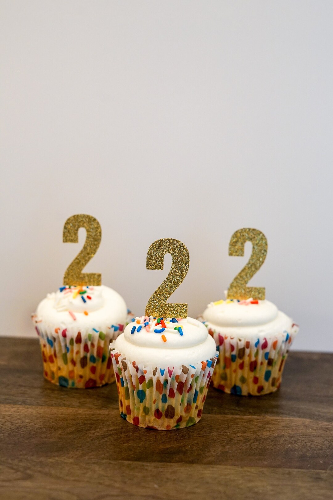 Number 2 Cupcake Toppers, Glitter Number 2 Cupcake Toppers, Second ...
