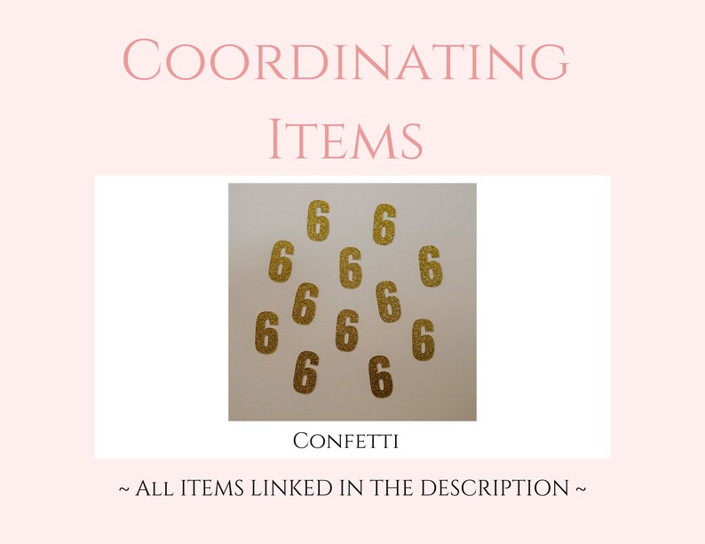 Number 6 Cupcake Toppers, Glitter Number 6 Cupcake Toppers, Sixth ...