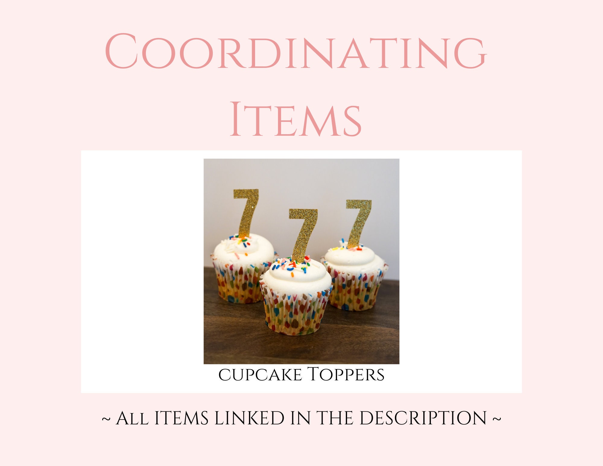 Number 7 Cake Topper, Glitter Seven Cake Topper, Seventh Birthday ...